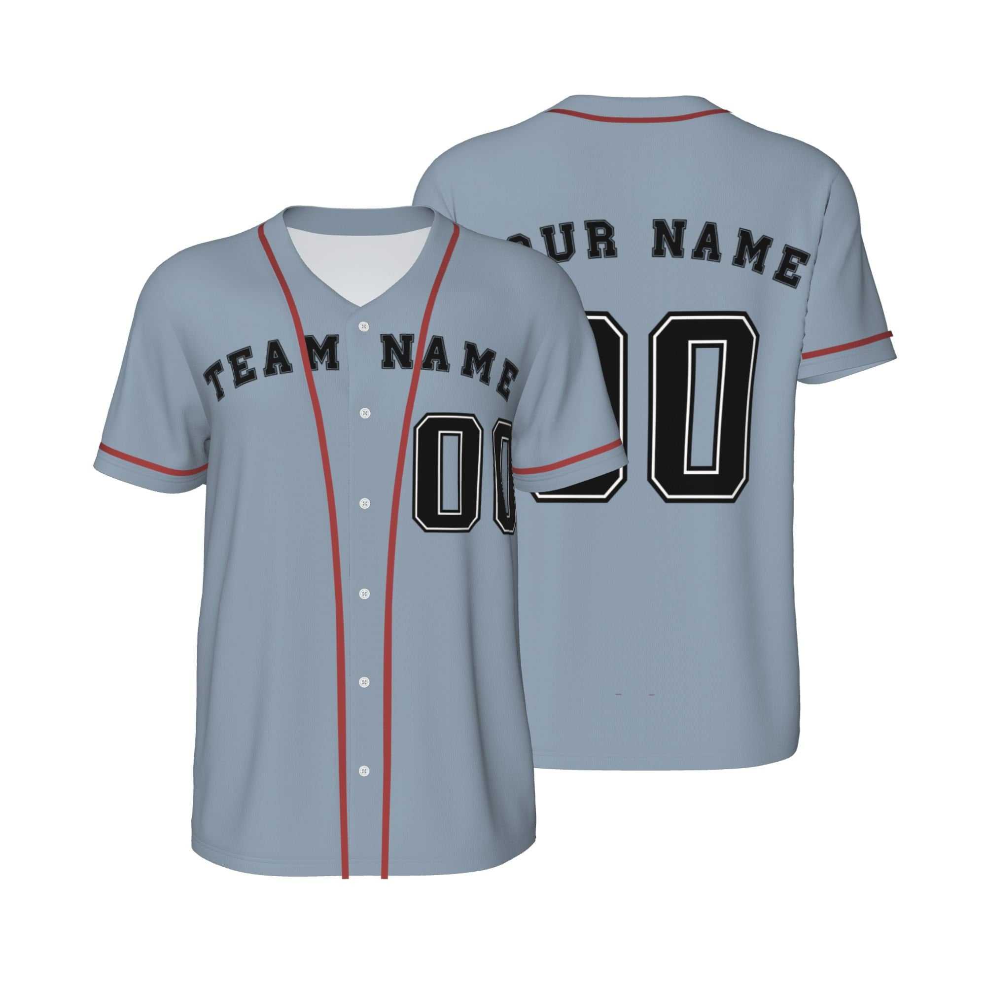Custom Baseball Jersey: Personalized Team Name & Number, Button Down ...