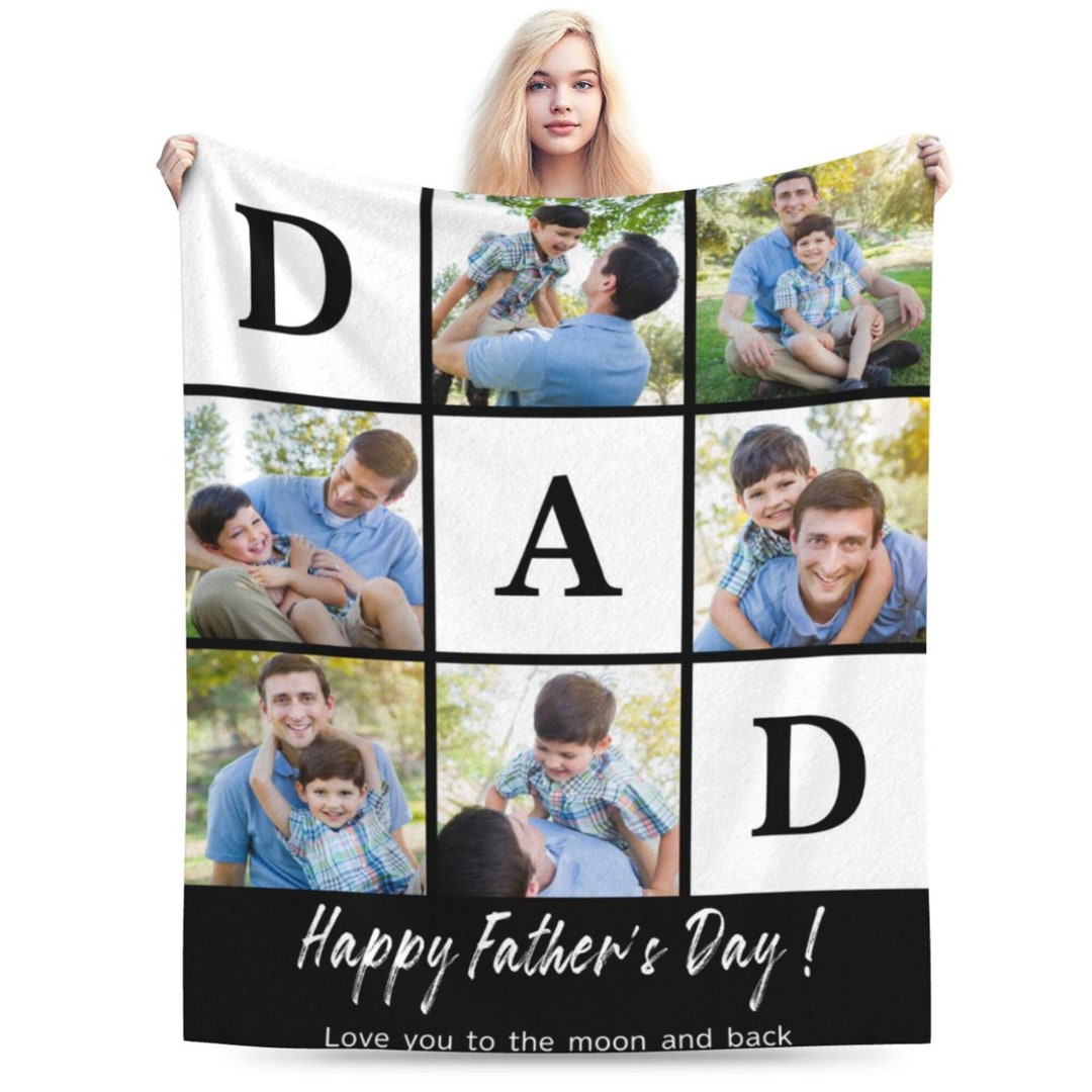 Custom Photos Dad Blanket, Customized Picture Blanket Soft Cozy for ...