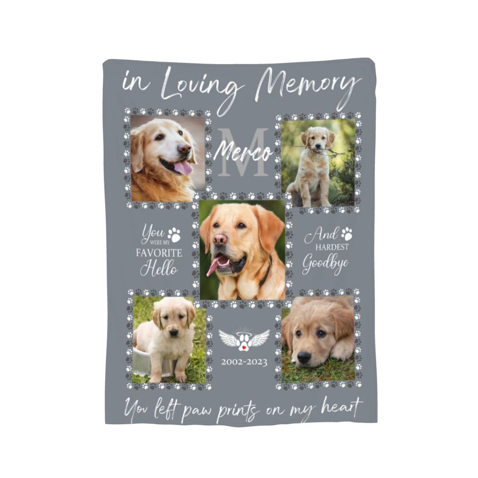 Personalize Dog Memorial Blanket With Photo for Dog Loss, Custom in ...