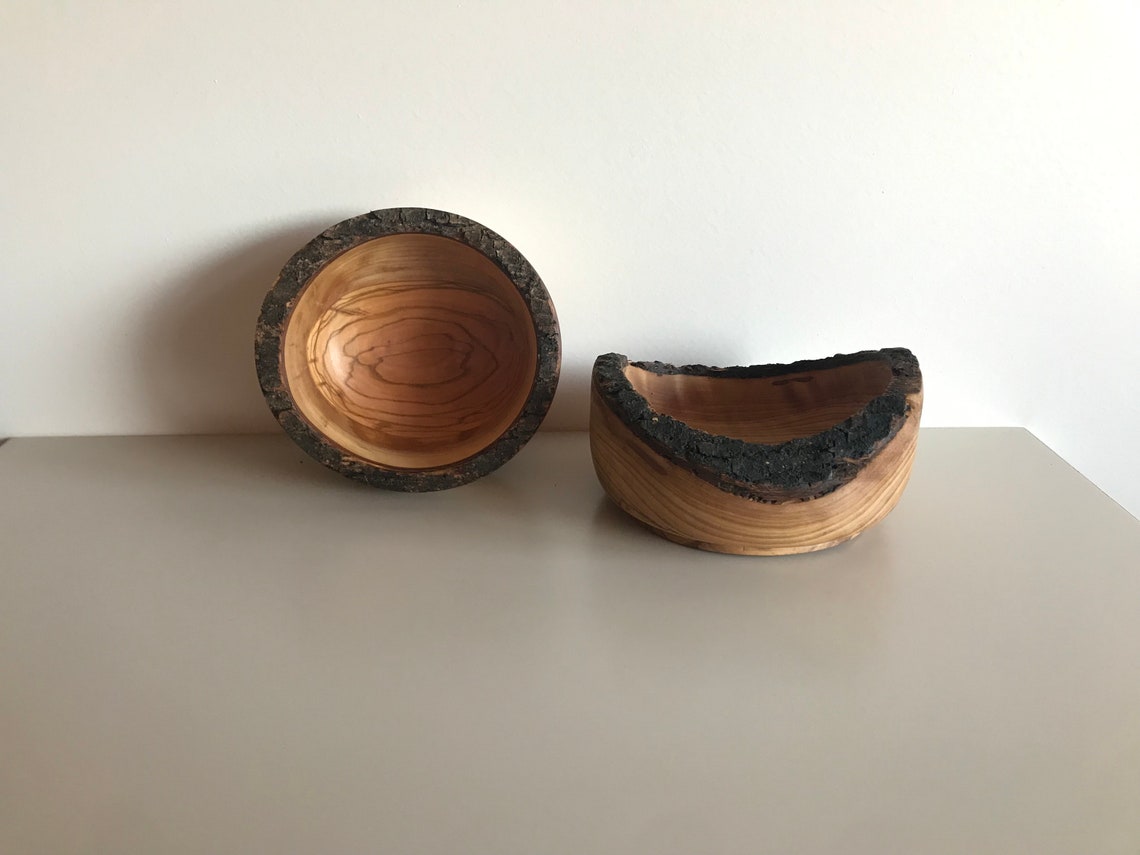 Natural Edge Wooden Bowl, Wood Bowl Live Edge, Bowl Handmade Turned - Etsy