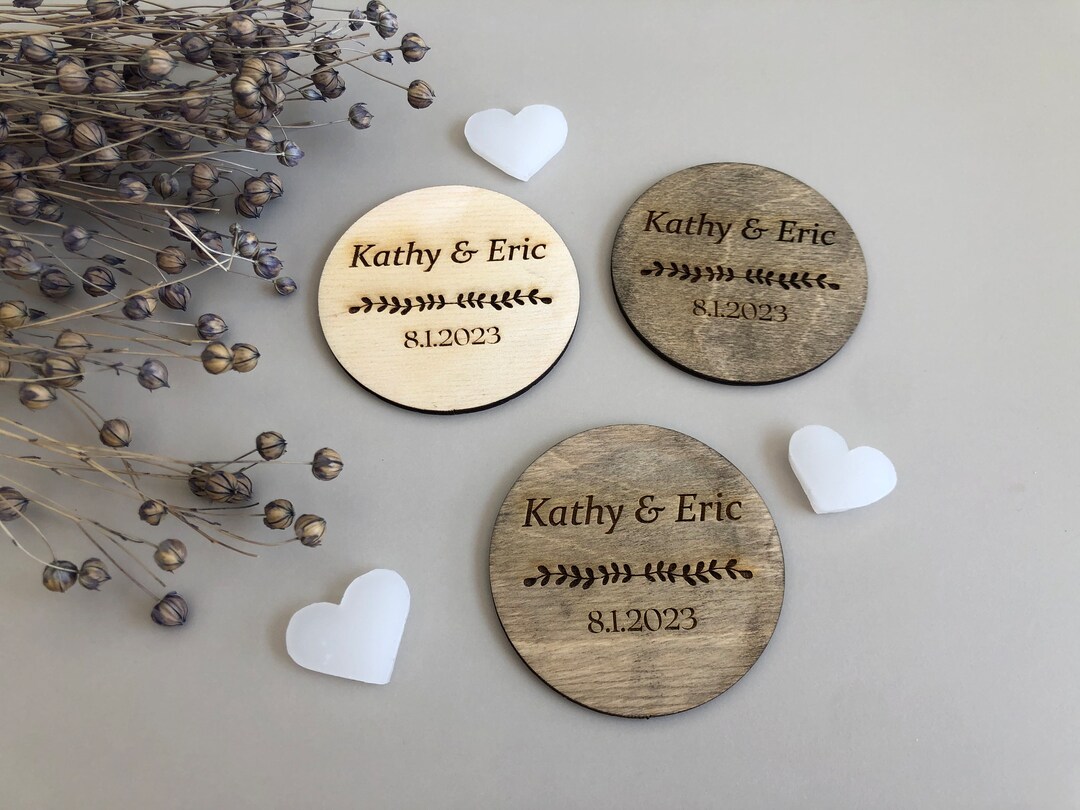 Personalized Wooden Coasters Wedding, Floral Wedding Coasters for ...