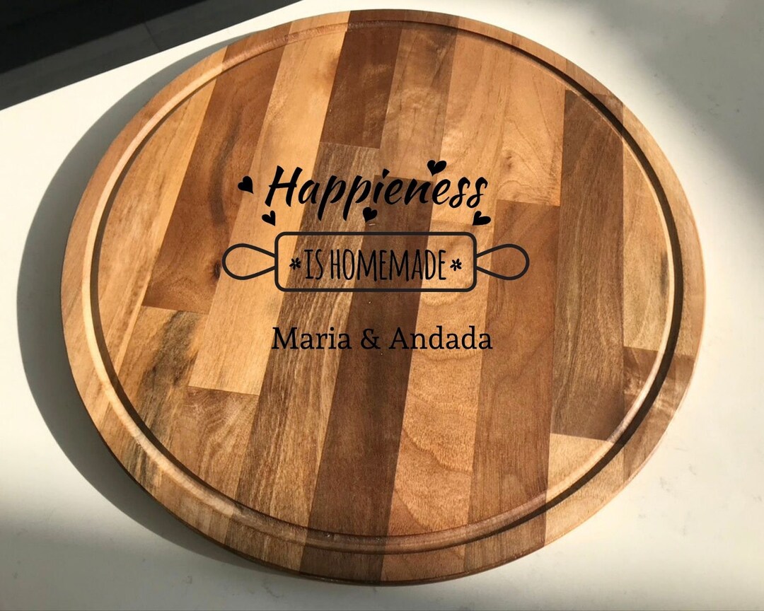 Engraved Round Cutting Board, Couple Round Cutting Board, Personalized ...