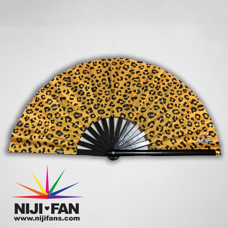 Leopard Print Clack Fan *blacklight Reactive* - Etsy