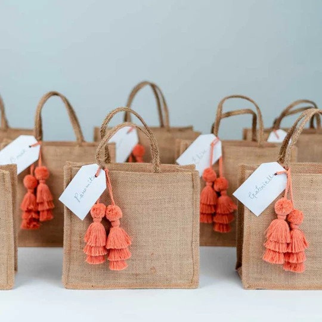 50 Small Jute Burlap Bags, Wedding Welcome Bags, Jute Bag, Gift Bag ...