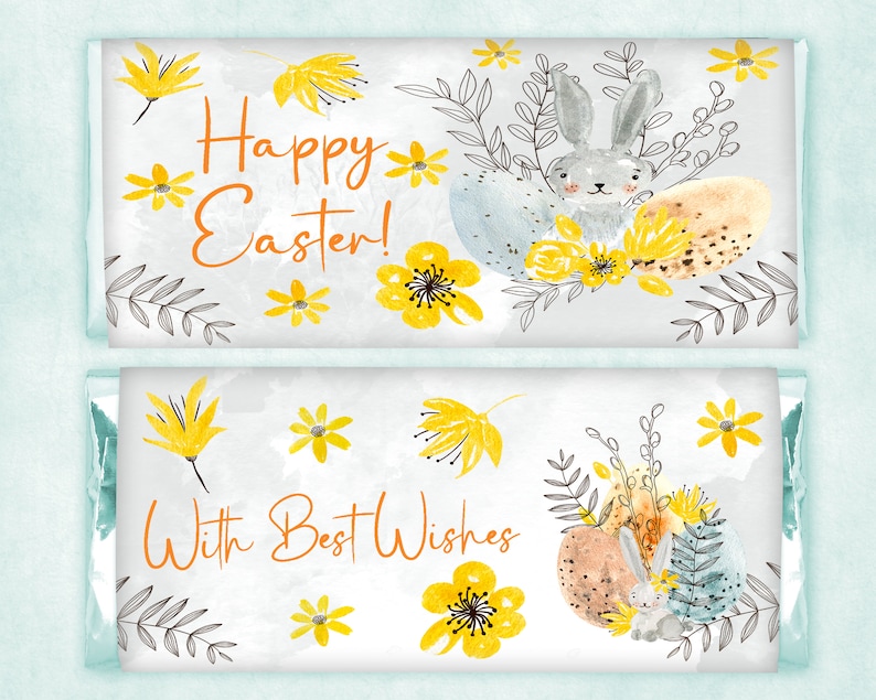 Easter Chocolate Candy Bar Wrappers Template | Printable Custom Gift ...