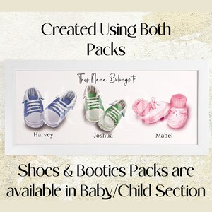 Set of 6 Cute Baby Booties for Clip Art, Scrapbooking, and Sublimation ...