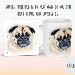 Cheeky Pug Dog PNG Clipart: Commercial Use License (digital Download ...