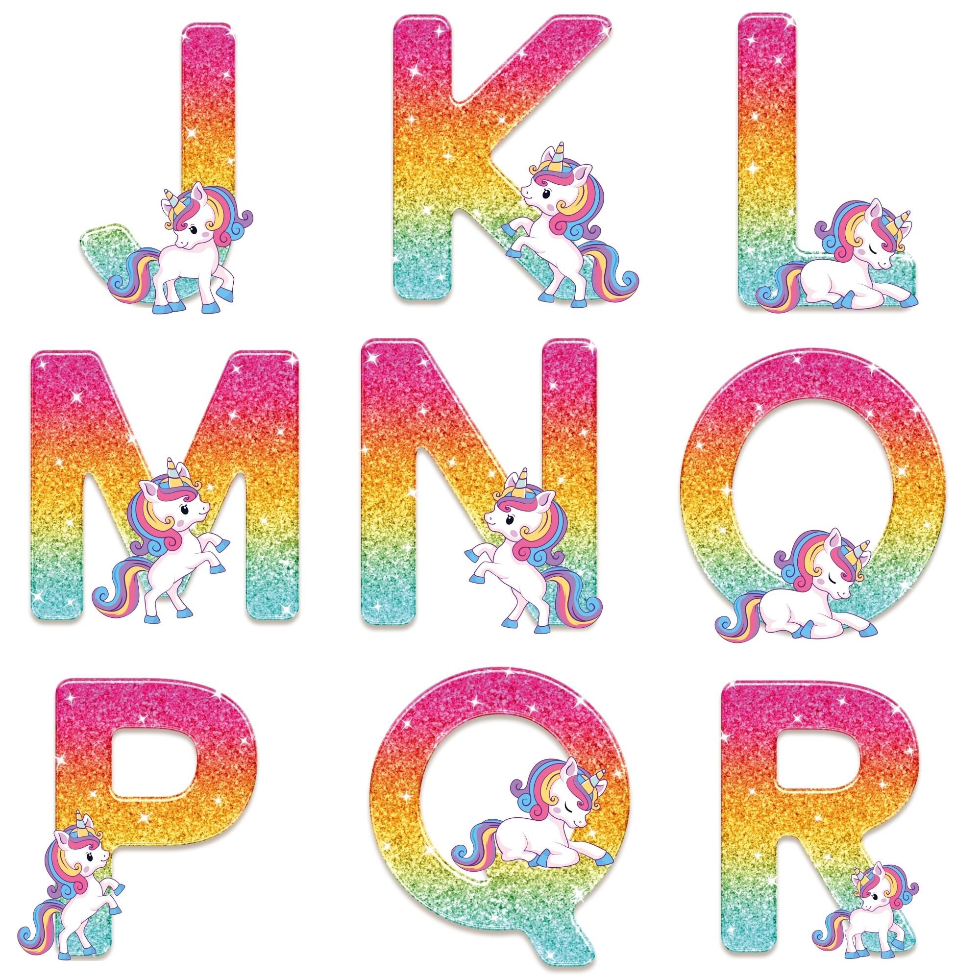 Unicorn Rainbow Ombre Alphabet PNG Files for Clip Art And/or - Etsy