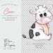 Printable Hand Drawn Baby Cow Watercolor / Farm Animal Clipart ...