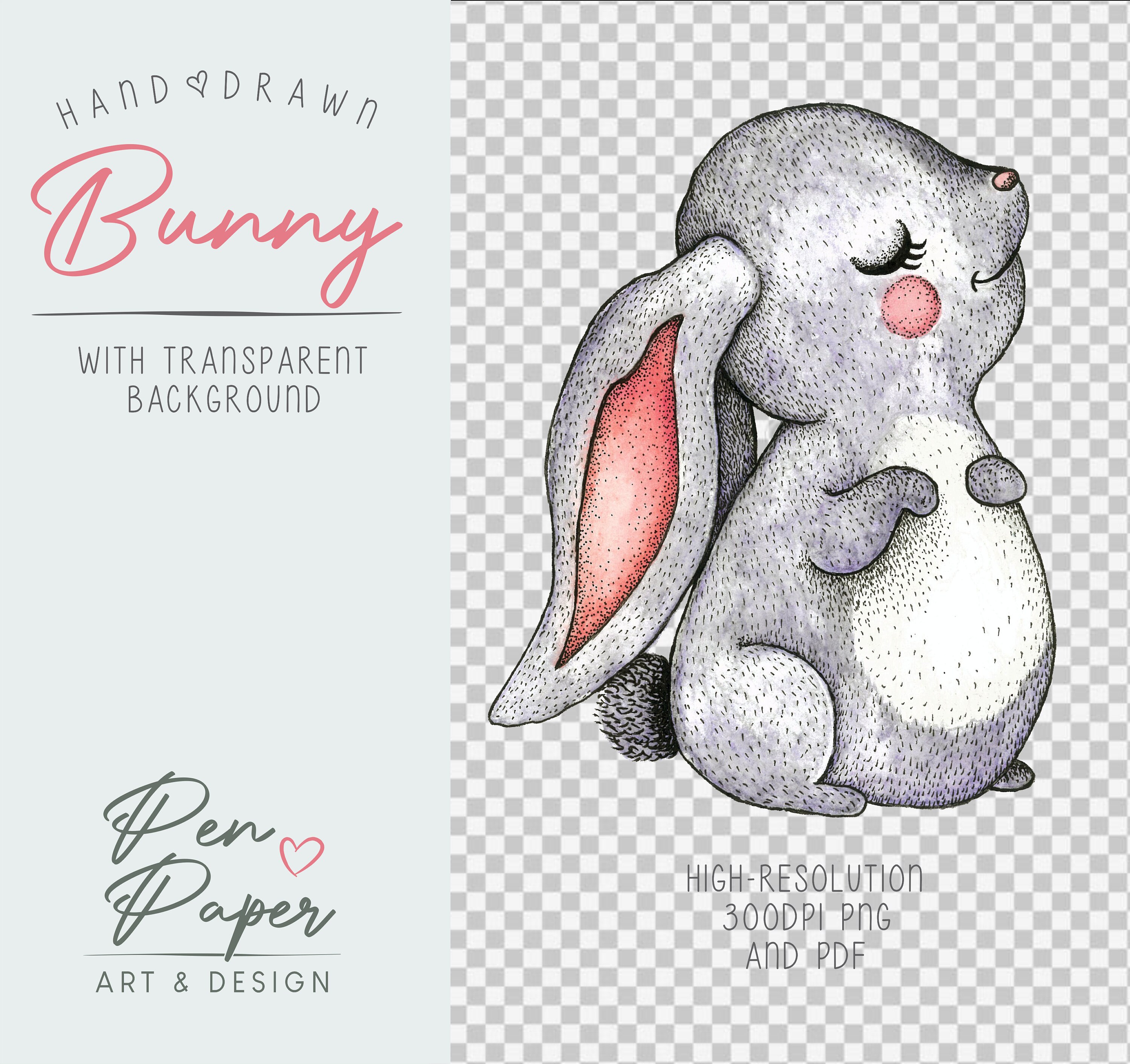 Hand Drawn Bunny Digital Download /woodland Clipart / Woodland Nursery ...