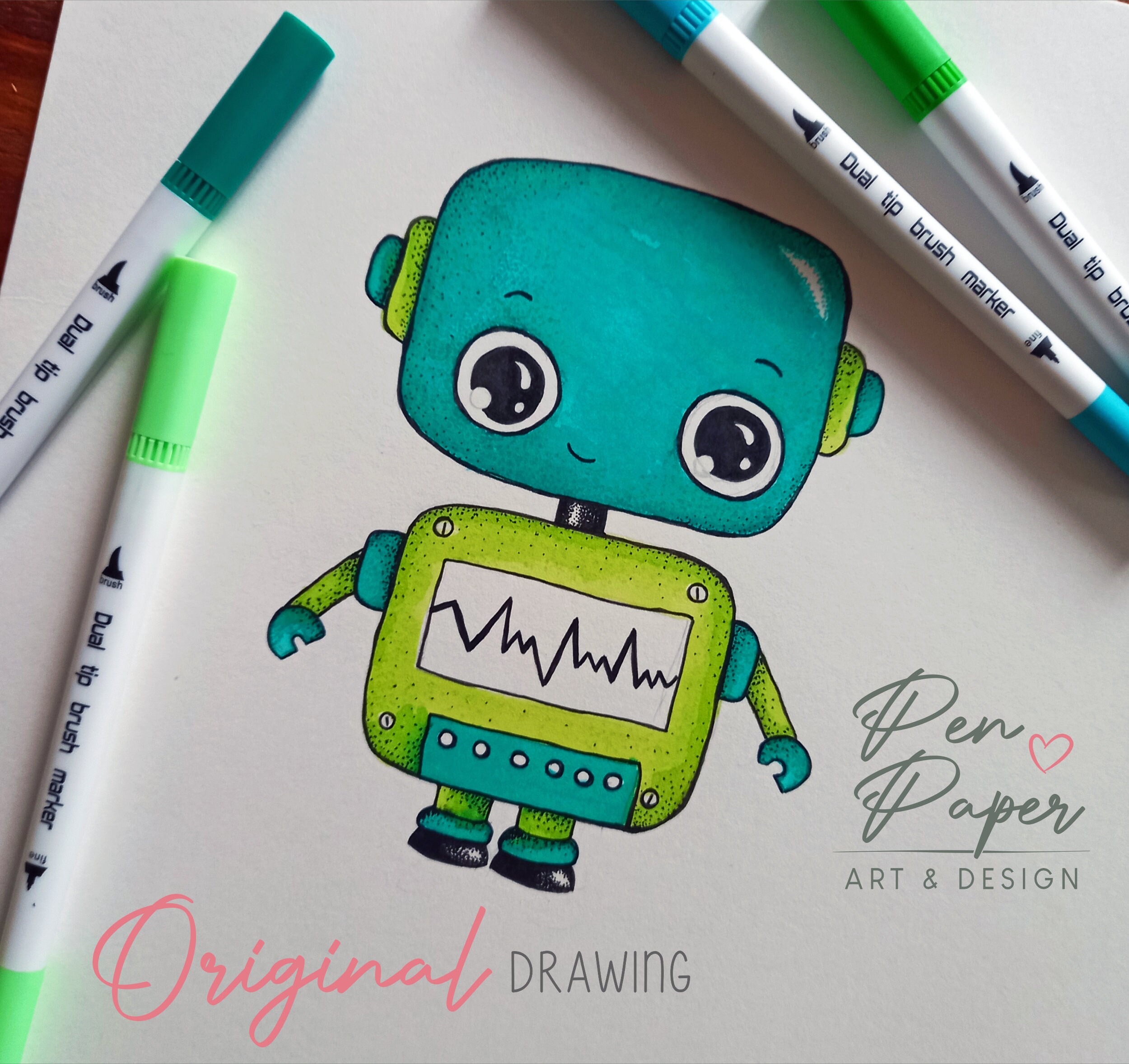 Hand Drawn Boy Robot Clipart Boy Illustration Digital Download ...