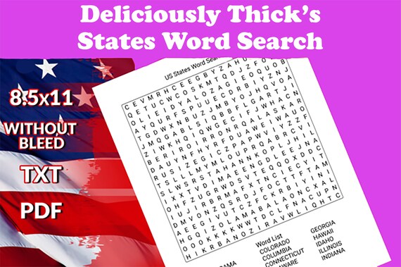 American States Name Word Search Puzzles w/ Solutions/ - Etsy