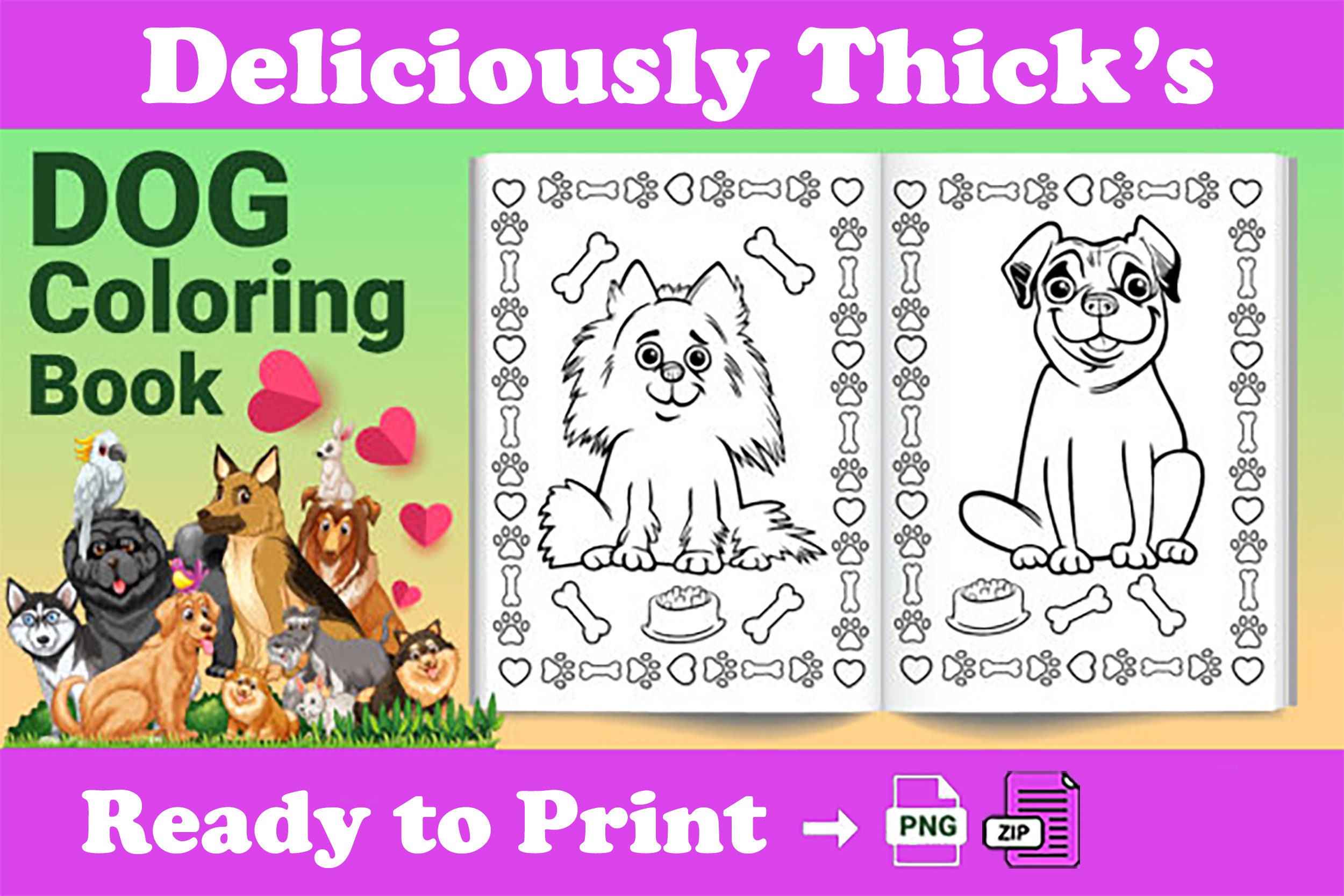 Dog Coloring Pages, Dog Coloring Sheets, Printable, for Kids ...