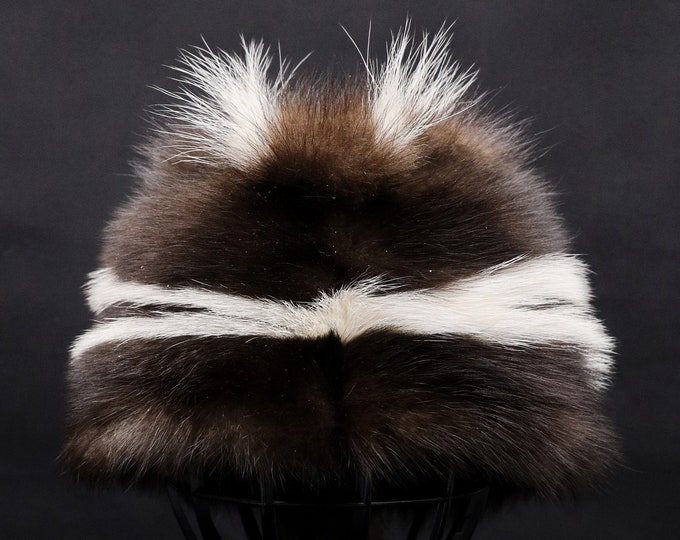 Handmade Skunk Hat With Face Extra Wide White Stripes - Etsy