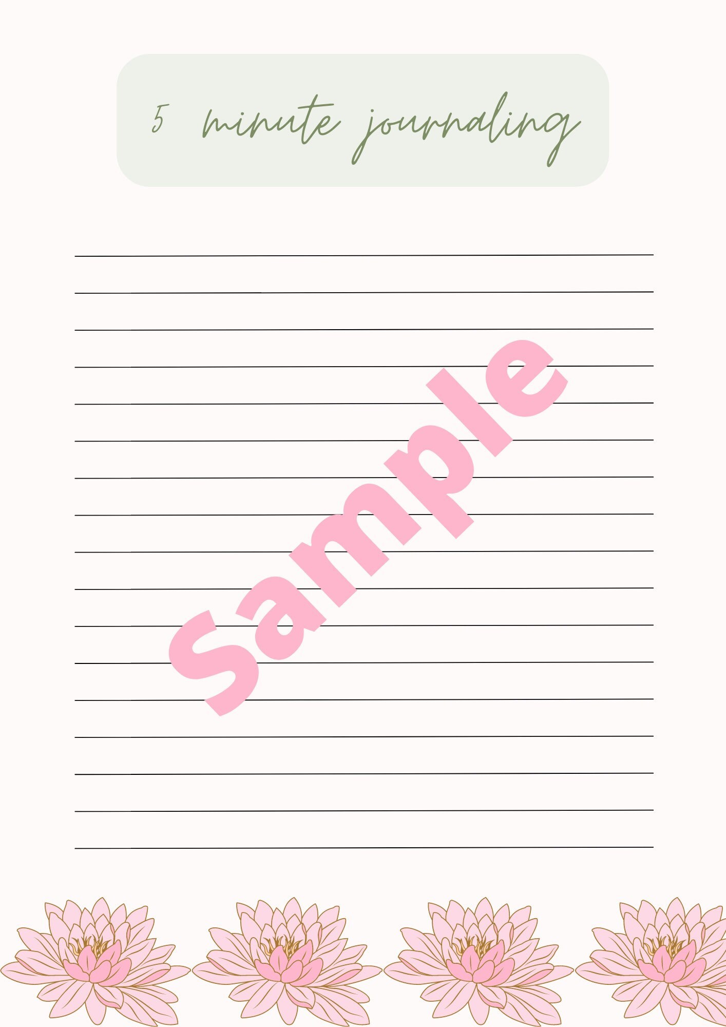 5 Minute Journaling Sheet Printable Journal Digital | Etsy
