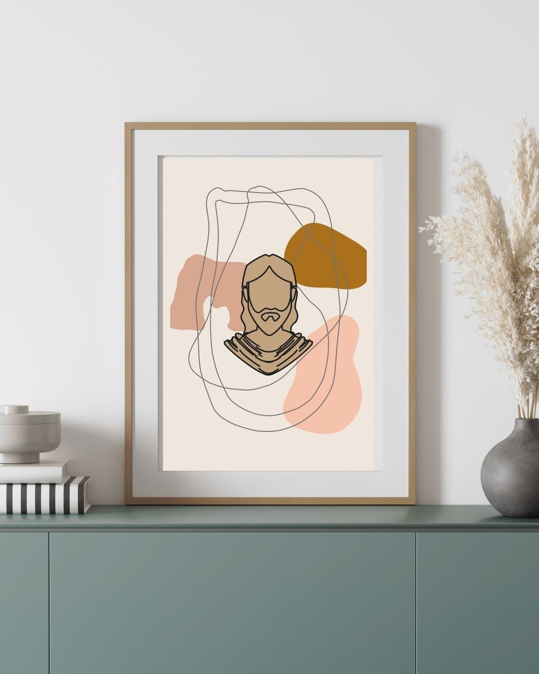 Jesus Wall Art I Christian Wall Art I Abstract Art | Neutral Wall Print ...