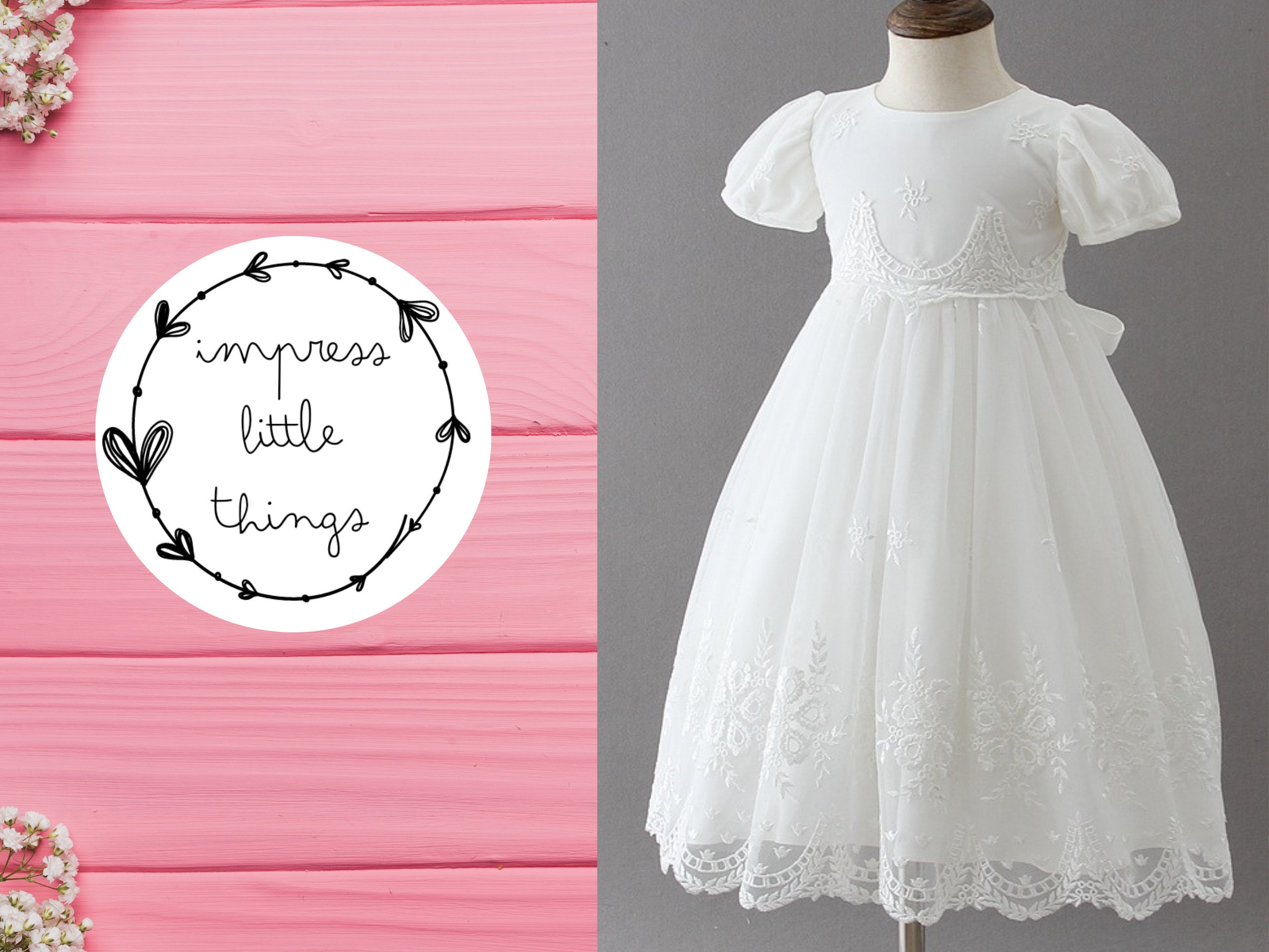 Baptism Dress Set, Girl Baptism Dress, Baptism Girl Outfit, Baby ...