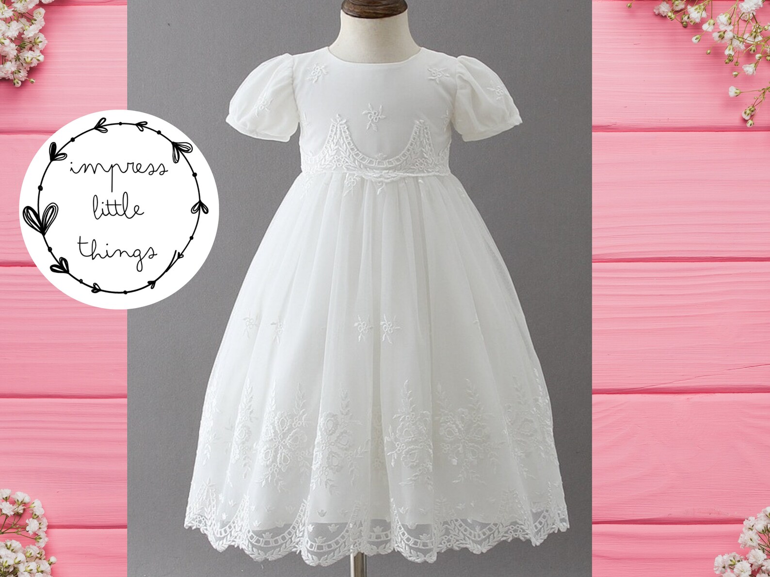 Baptism Dress Set, Girl Baptism Dress, Baptism Girl Outfit, Baby ...