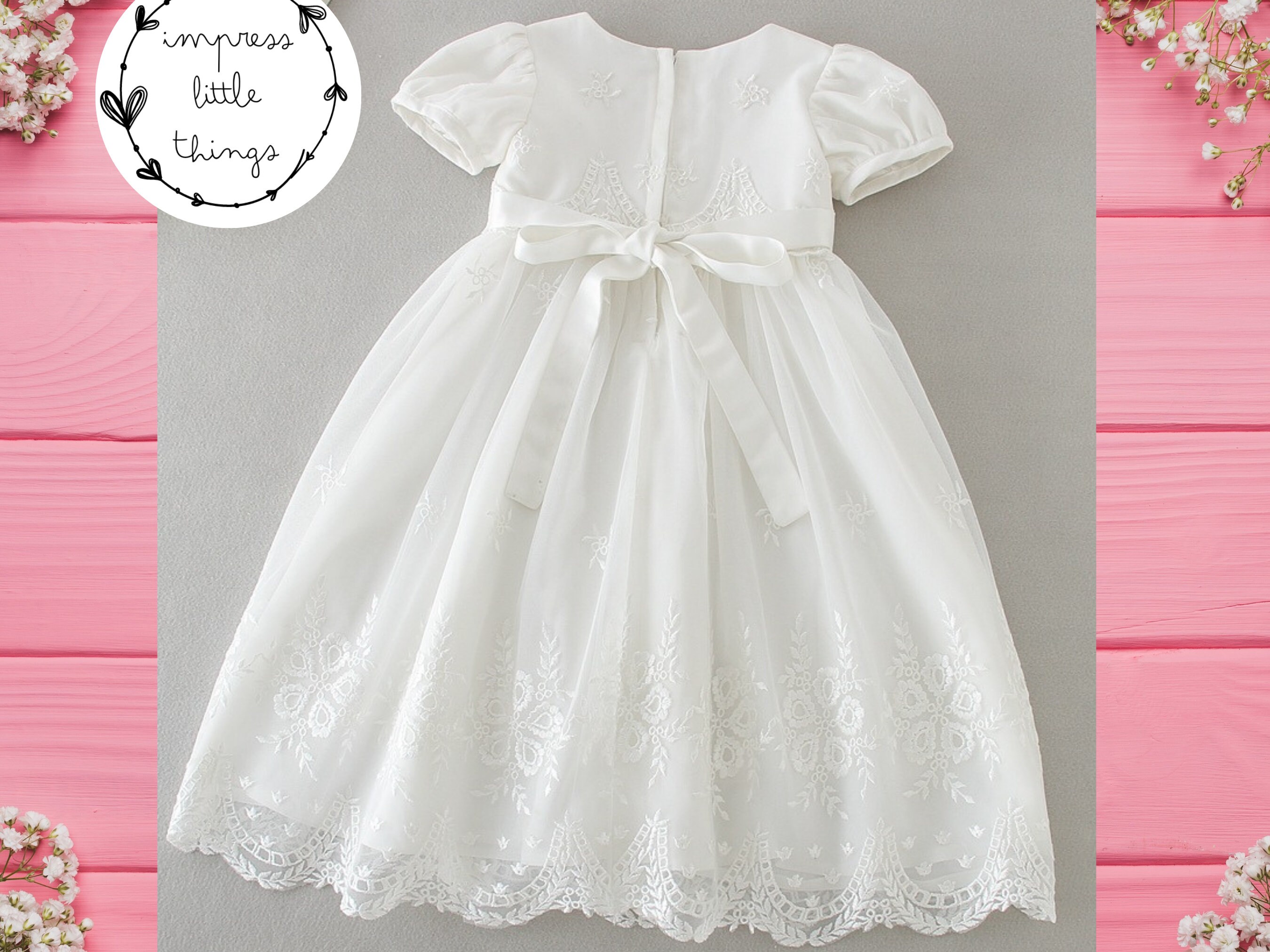 Baptism Dress Set, Girl Baptism Dress, Baptism Girl Outfit, Baby ...