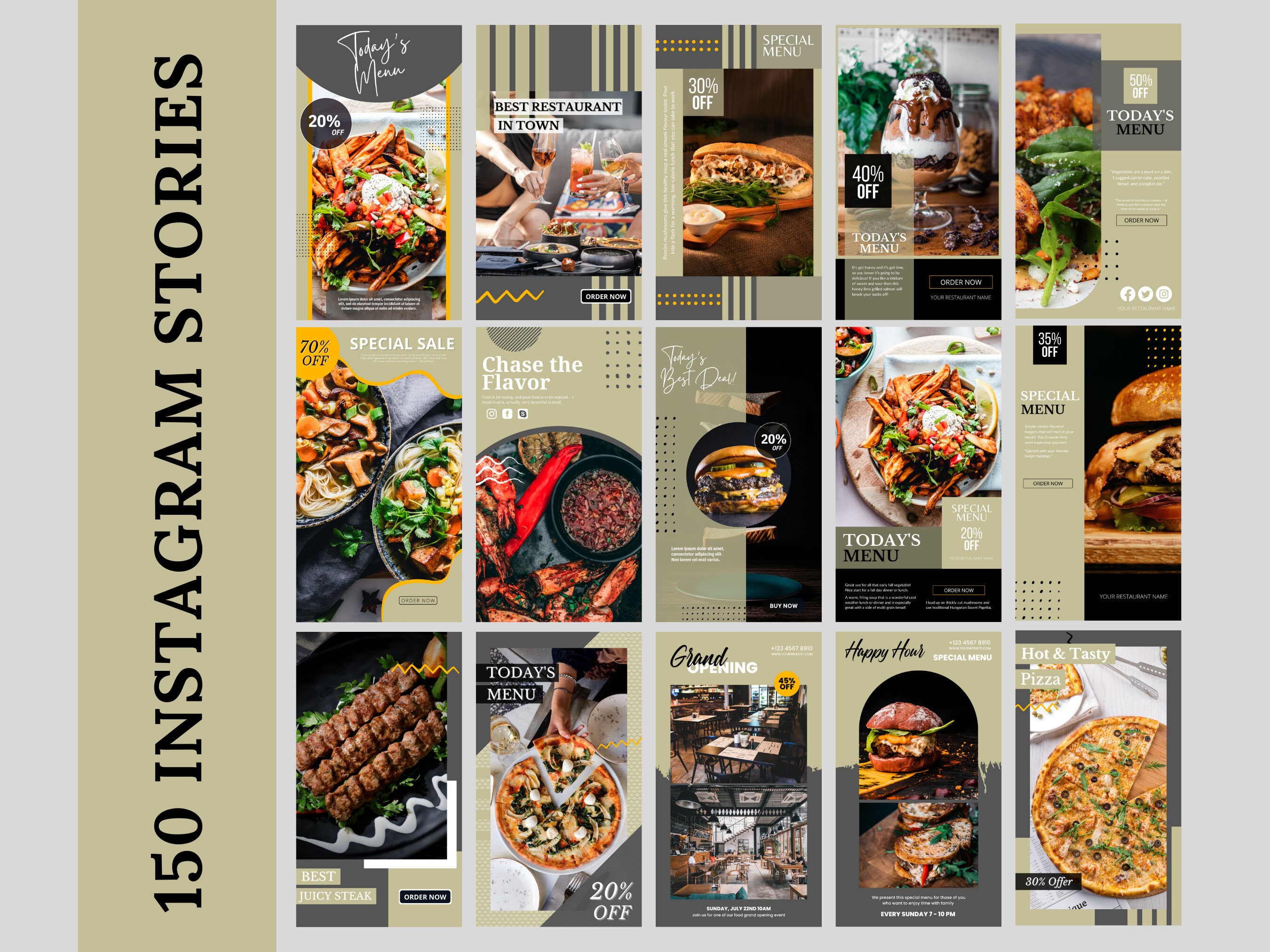420 Animated Olive Instagram Post Templates for Restaurant, Food ...