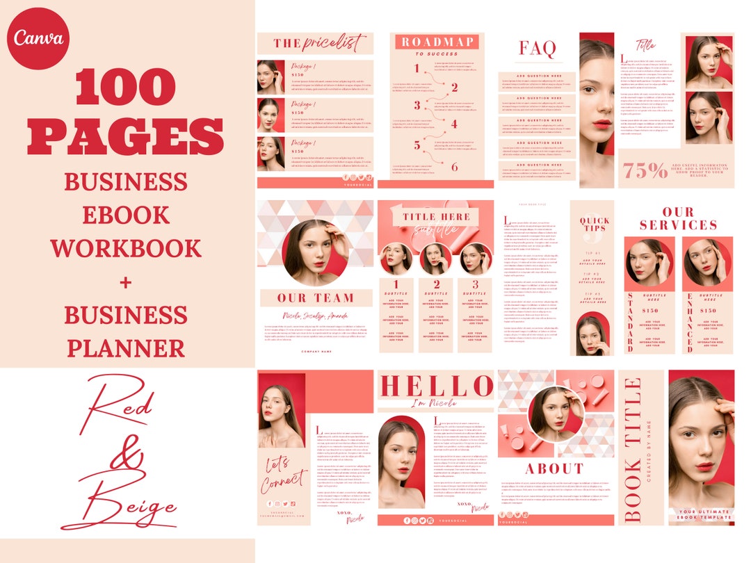 Beauty Workbook Template Canva Ebook, Skincare Ebook Cover, Workbook ...