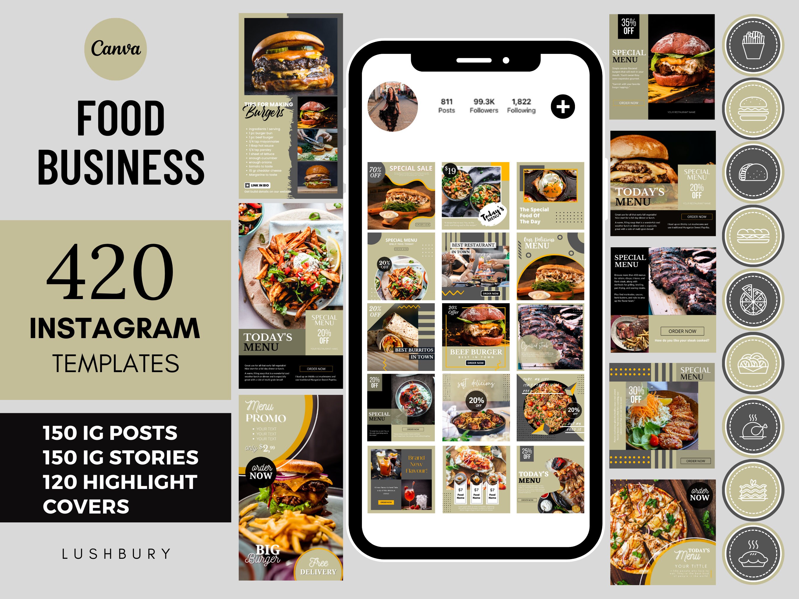 420 Animated Olive Instagram Post Templates for Restaurant, Food ...