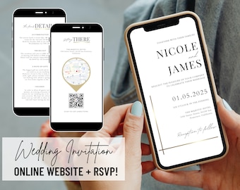 Minimalist Digital Wedding Invitation & RSVP With Music - Mini Wedding ...