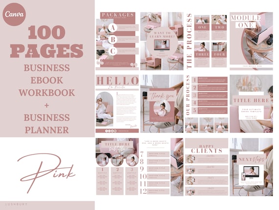 100 Pink Ebook Workbook Template Canva Ebook Lead Magnet - Etsy