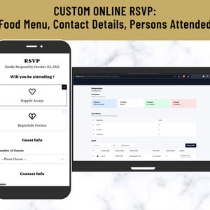 Minimalist Gold Digital Wedding Invitation & RSVP With Music - Mini ...