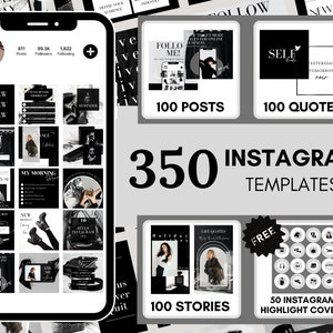 350 Black & White Animated Instagram Templates | Social Media Template ...