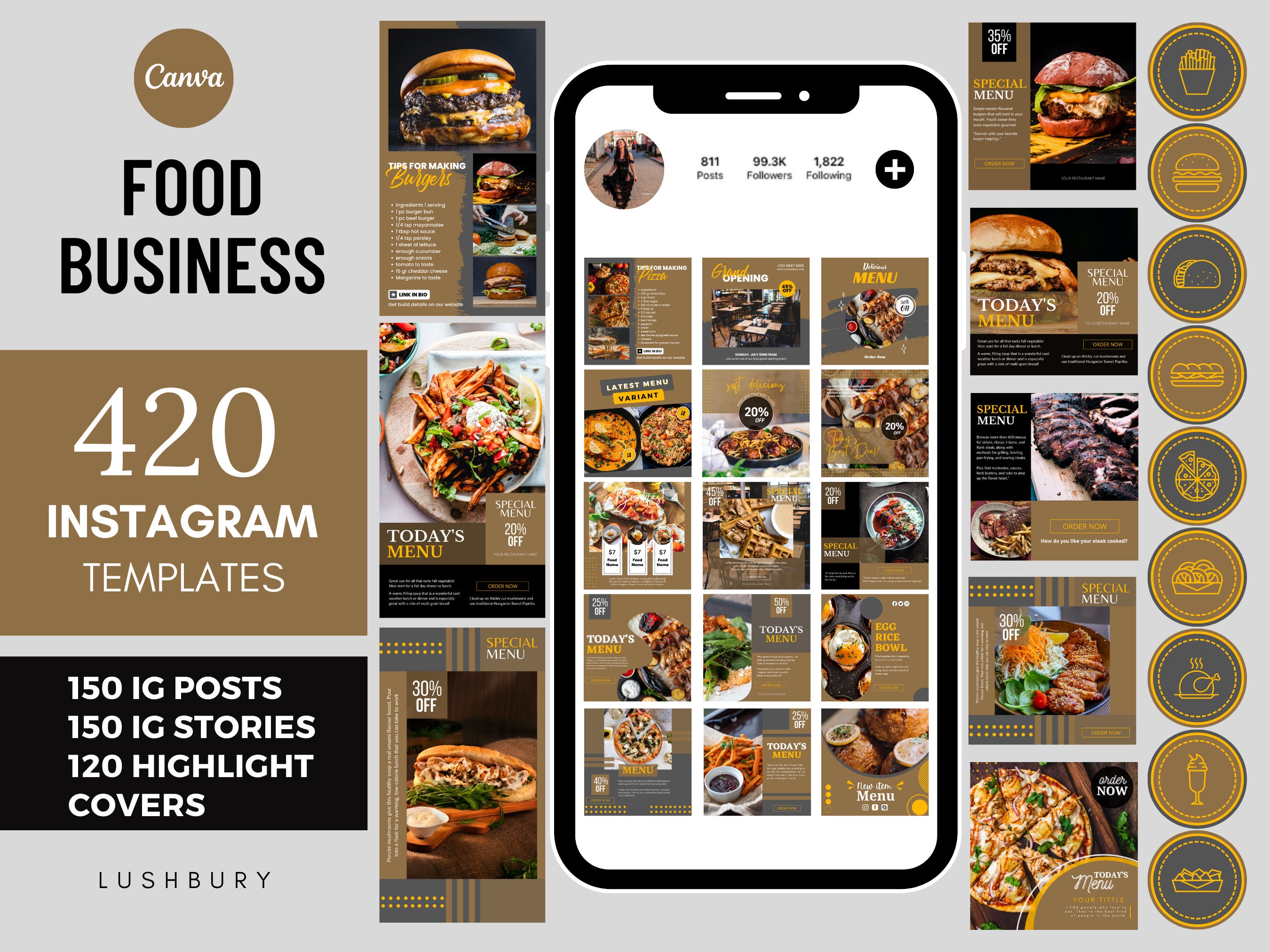 420 Animated Instagram Post Templates for Restaurant, Food Instagram ...
