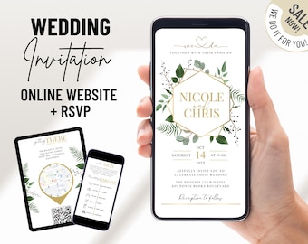 Minimalist Digital Wedding Invitation & RSVP With Music - Mini Wedding ...