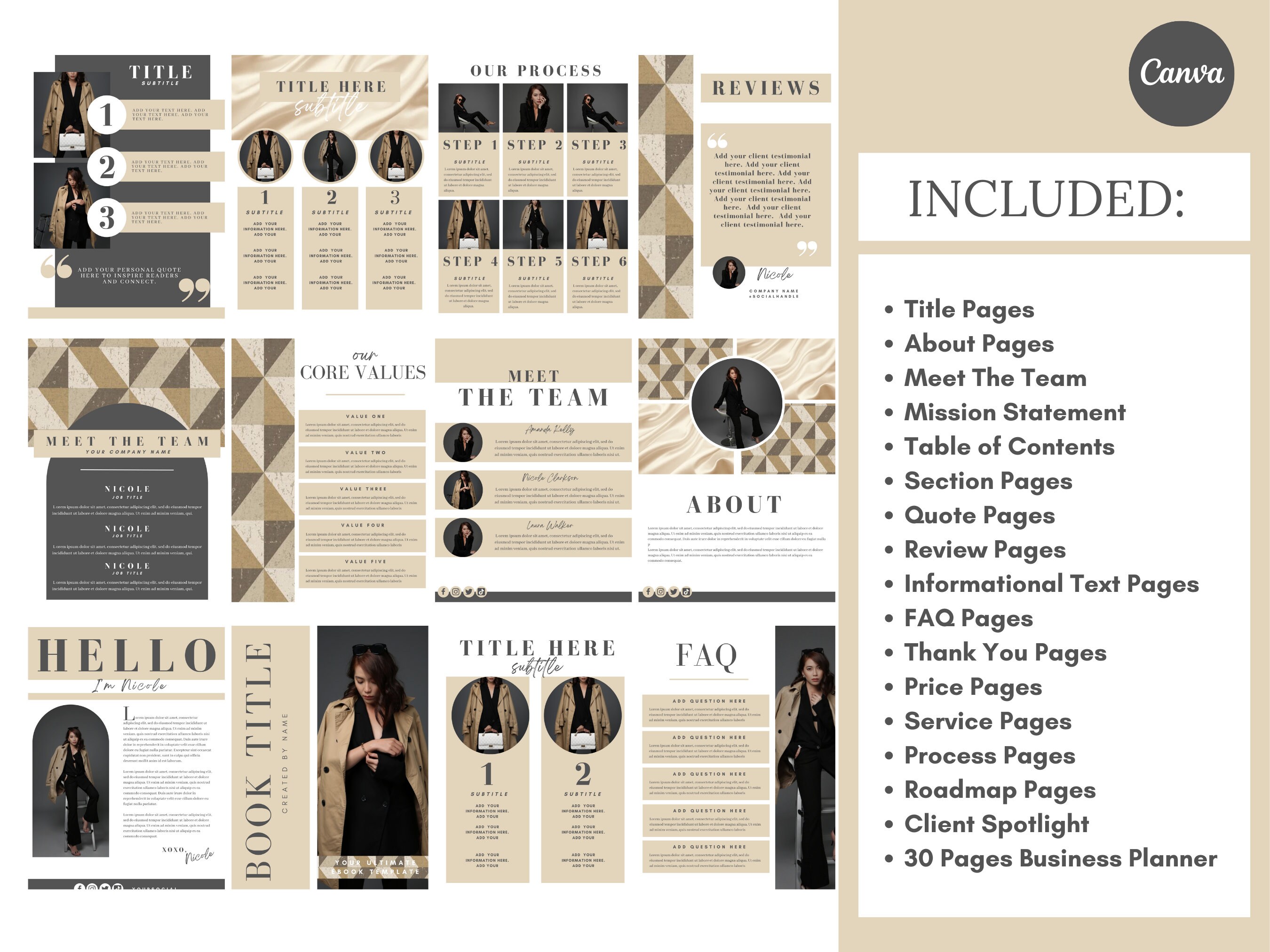 Beige Workbook Template Canva Ebook Ebook Cover Workbook - Etsy