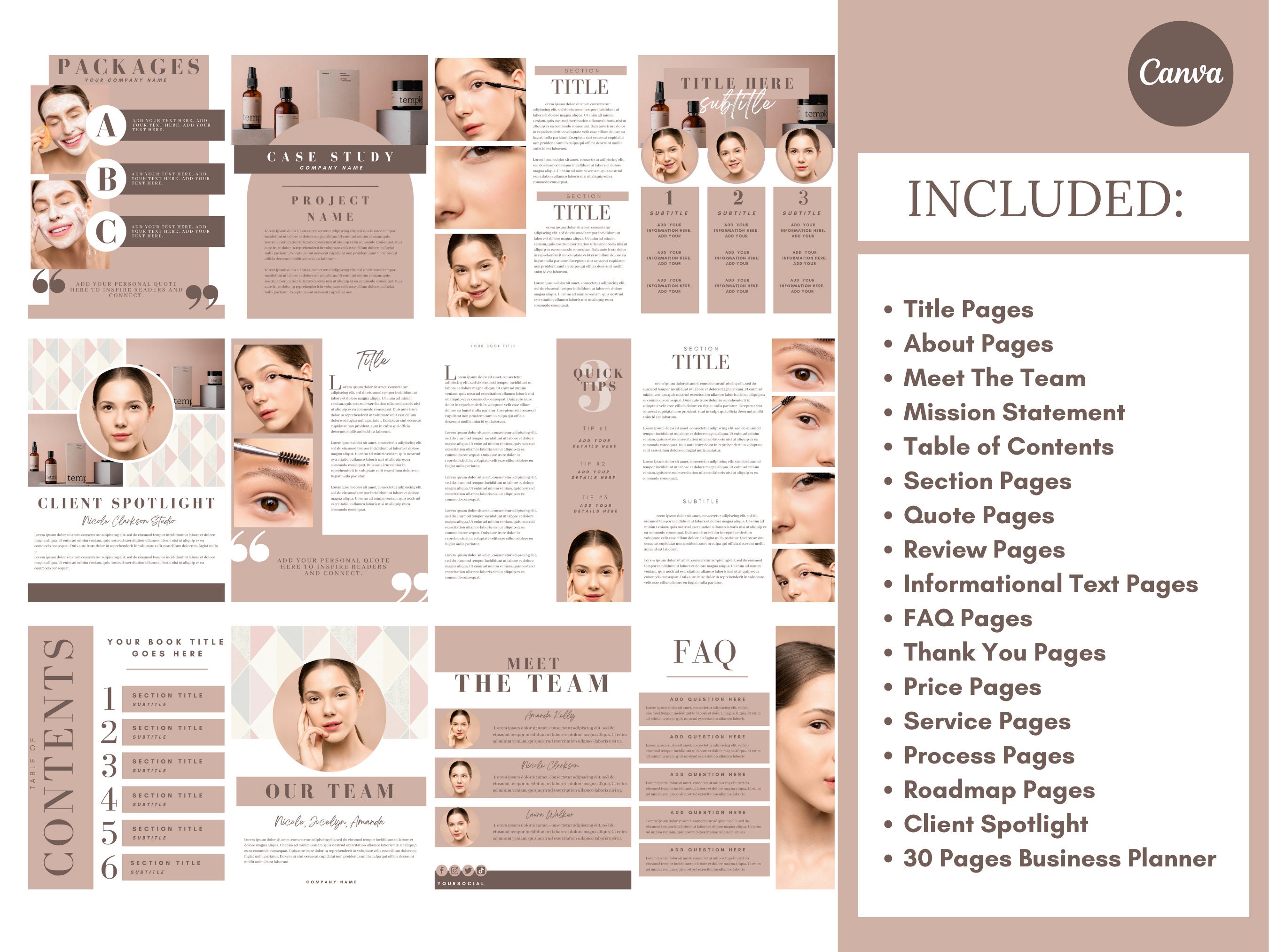 Beauty Workbook Template Canva, Skincare Ebook Workbook Printable ...