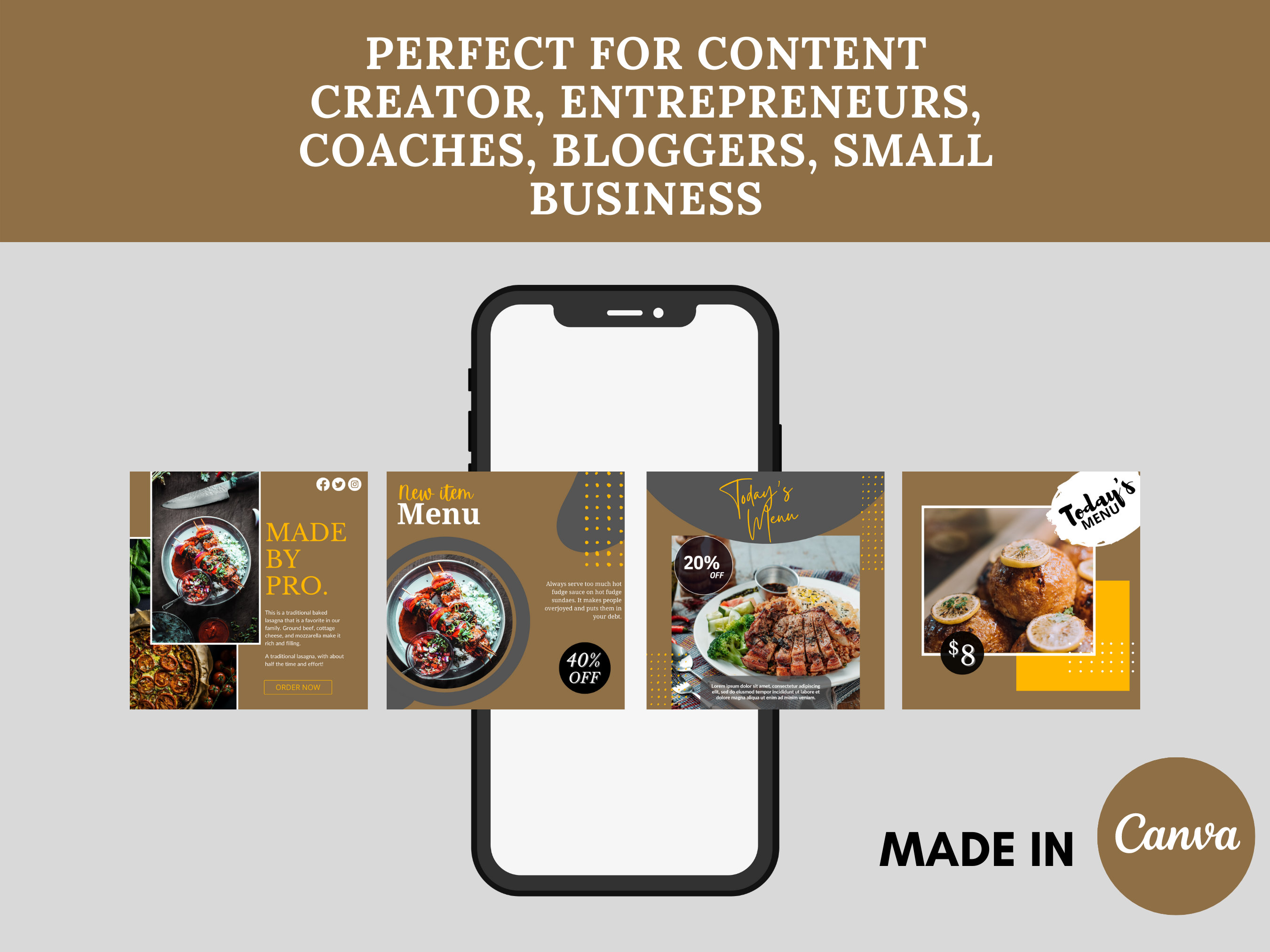 420 Animated Instagram Post Templates for Restaurant, Food Instagram ...