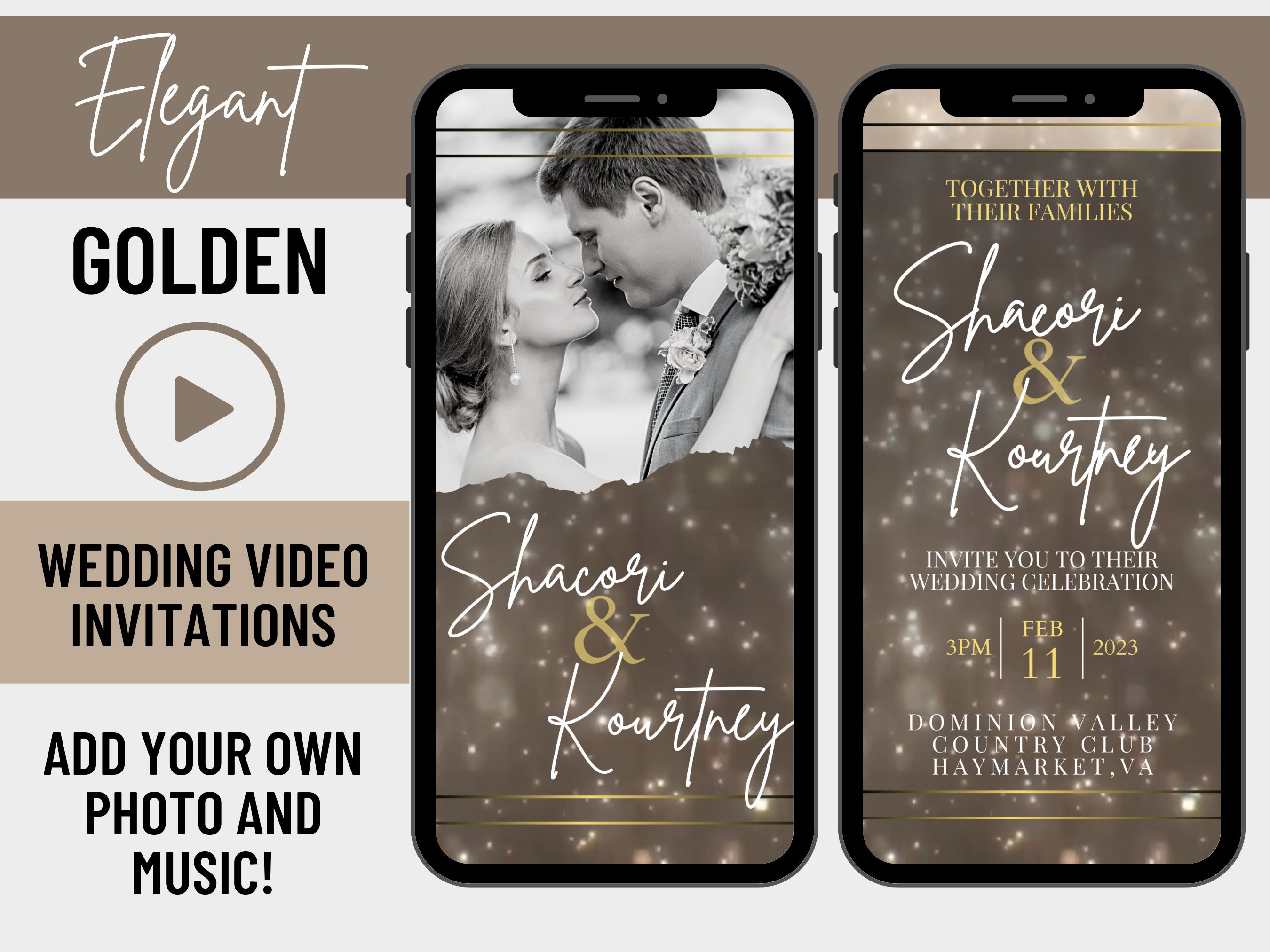 Wedding Video Invitation With Music, Wedding Animated Card, Digital ...