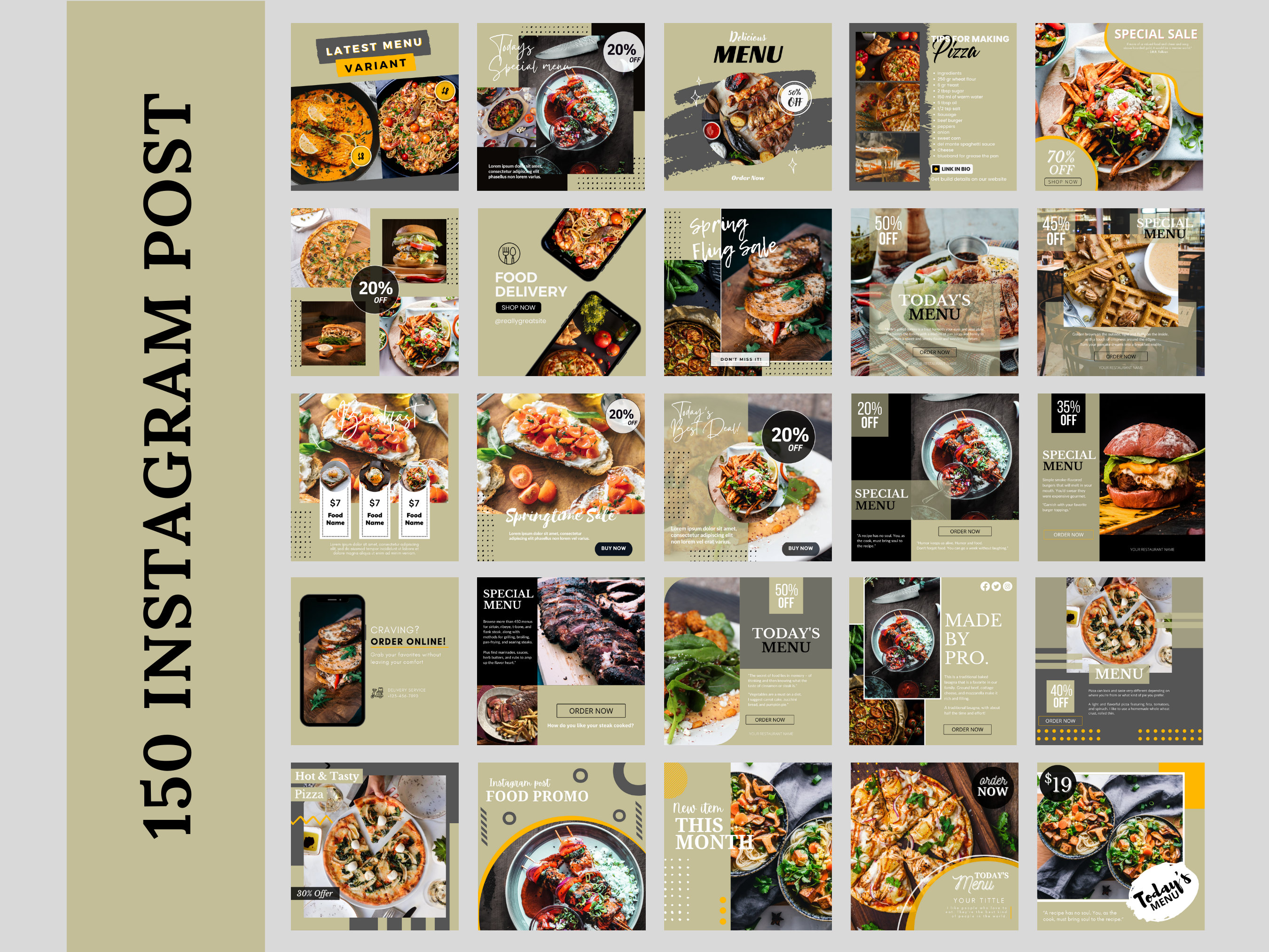 420 Animated Olive Instagram Post Templates for Restaurant, Food ...