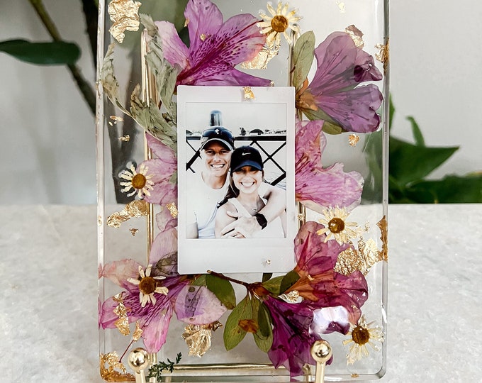Pressed Flower Photo Frame With Instant Print | Resin | Instax Frame ...