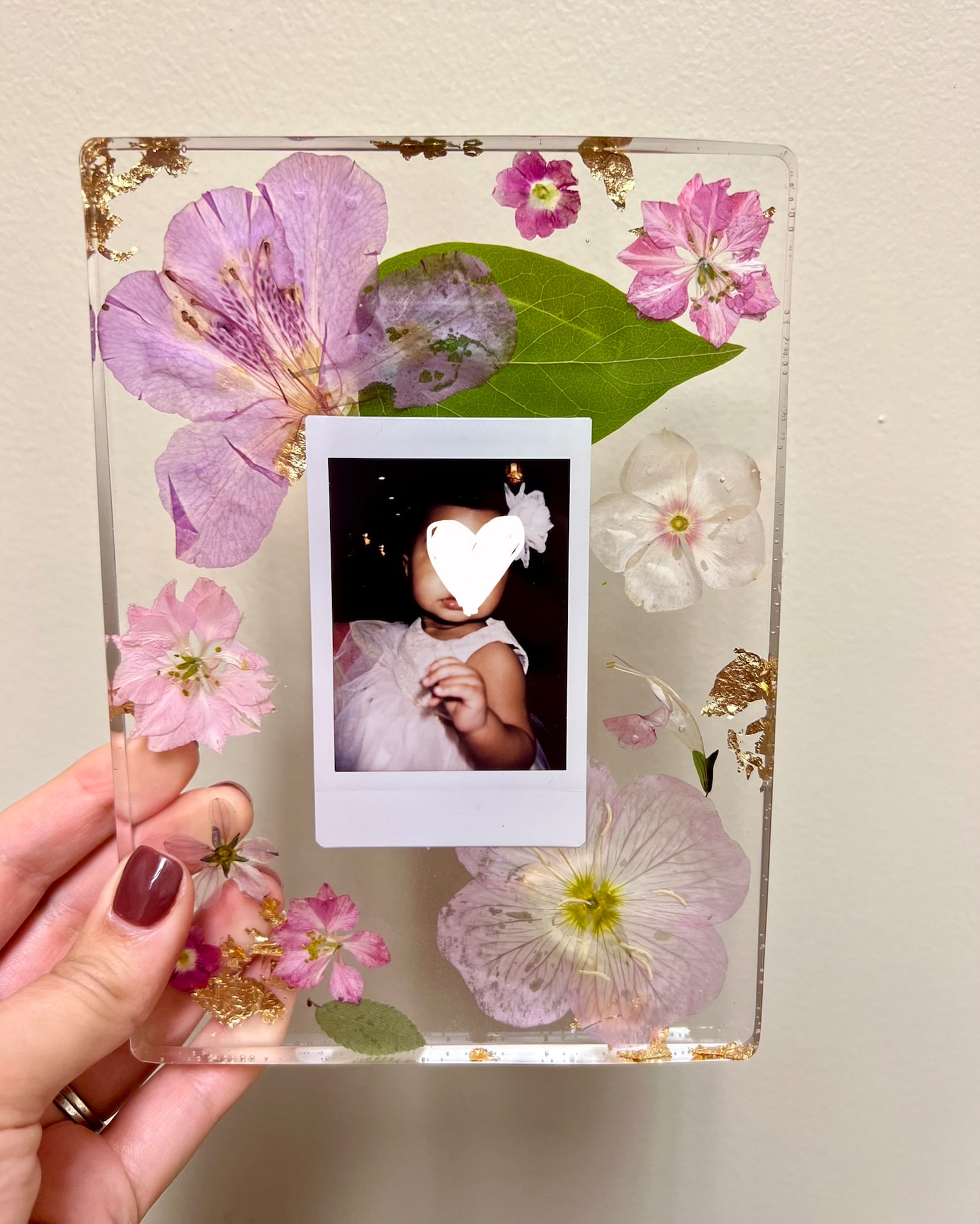 Pressed Flower Photo Frame With Instant Print Resin Instax - Etsy