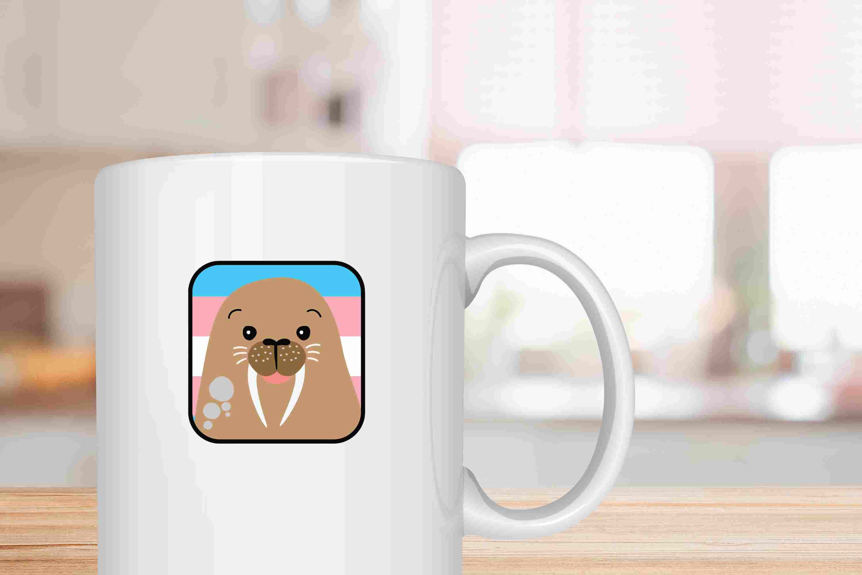 Walrus SVG in Trans Flag Colors With PNG and Other Files - Etsy UK