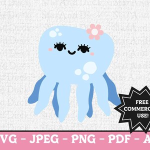 Cute Octopus SVG, PNG and Other Files, Femme Octopus Cut File, Sea ...