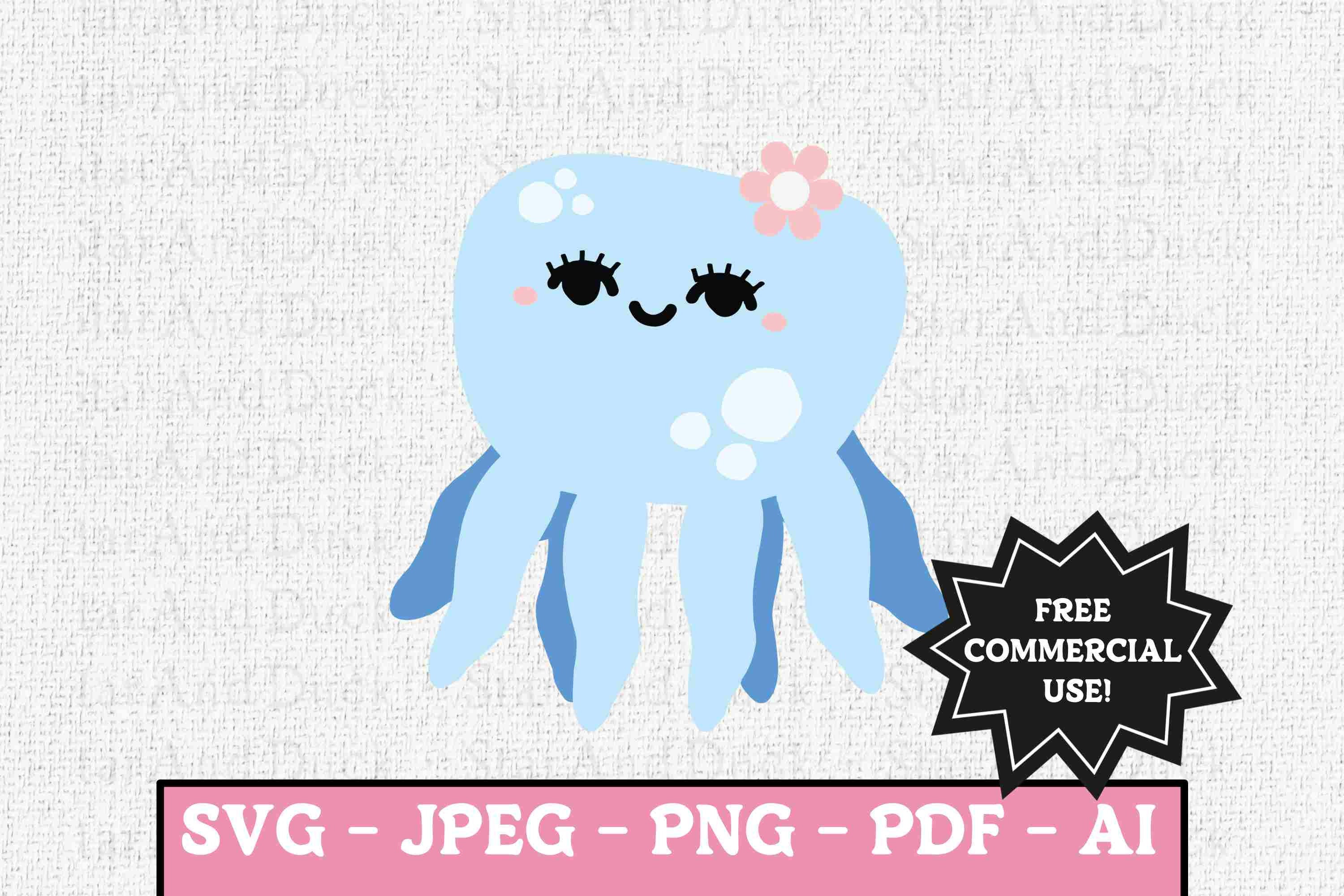 Cute Octopus SVG, PNG and Other Files, Femme Octopus Cut File, Sea ...