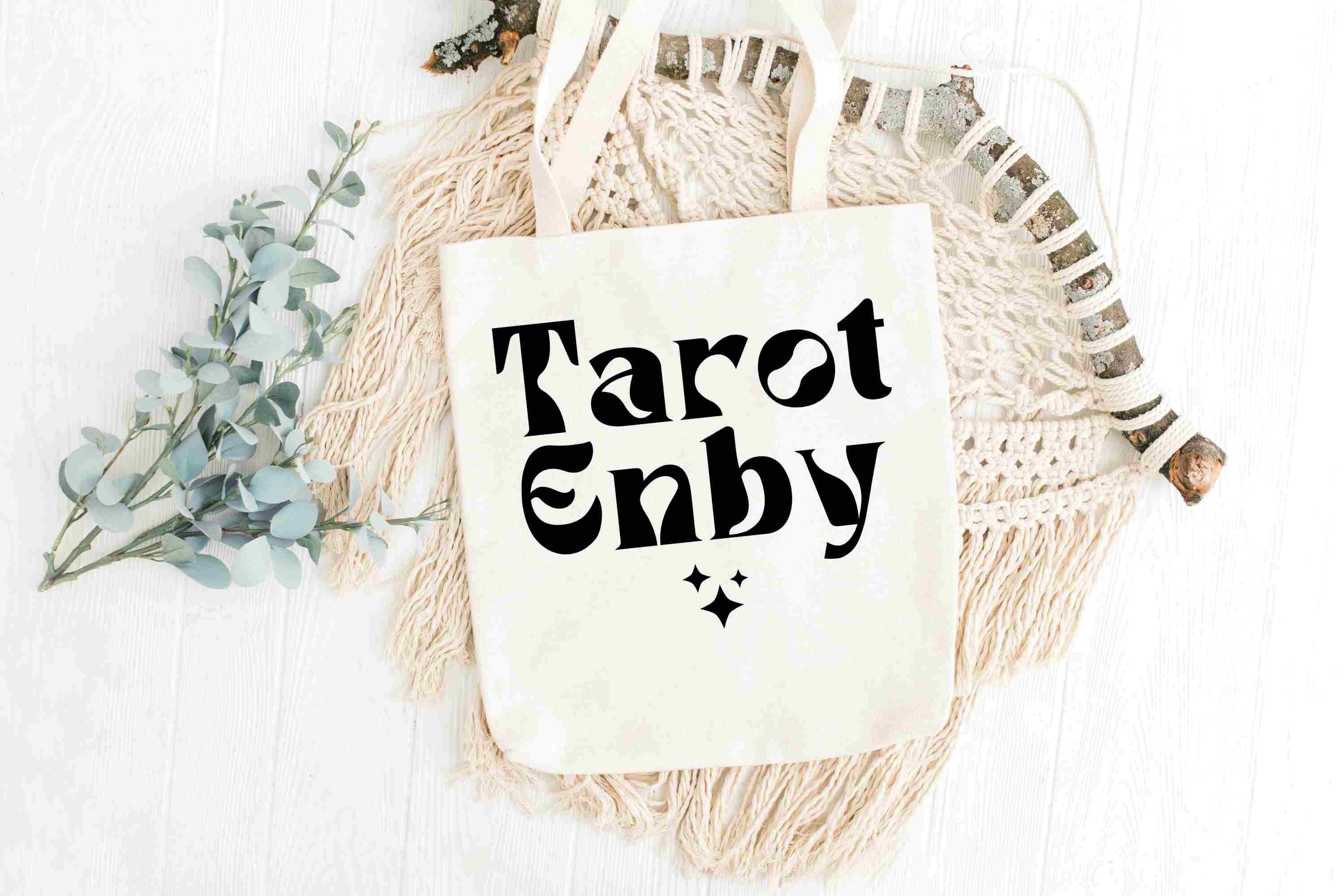 Tarot Enby SVG Tarot Cut File Retro Font Nonbinary Witch - Etsy