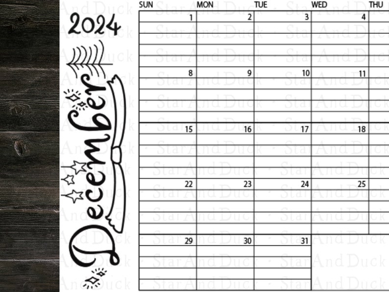December 2024 Printable Calendar, Monthly Calendar Printable, U.S ...