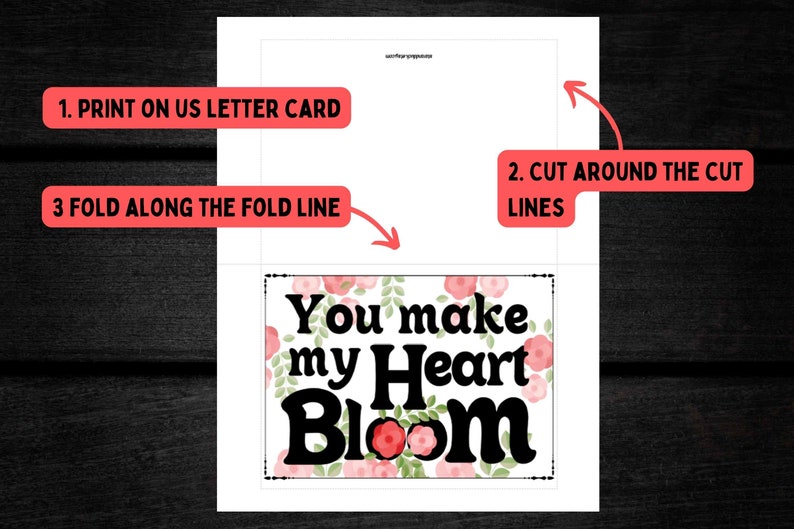 Printable Love You Card With Printable Envelope, Love Note, I Love You ...