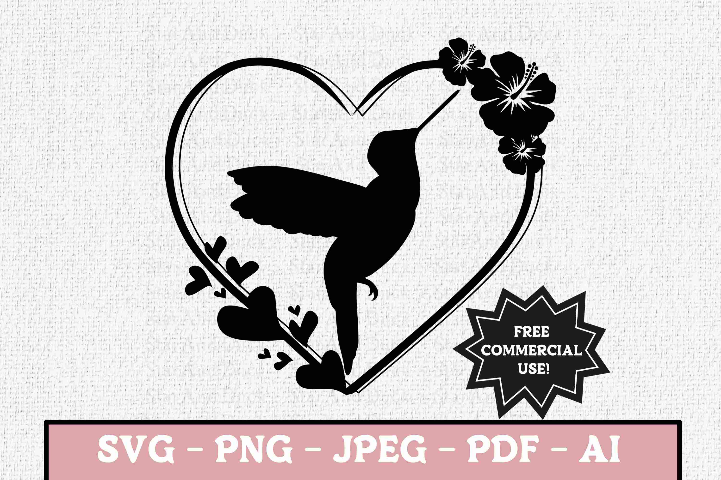 Hummingbird SVG, PNG and Other Files, Hummingbird Vector With Flowers ...
