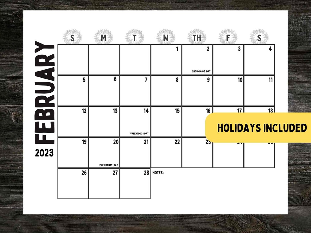 Printable February 2023 Calendar, Holidays Included, 'explode Into ...
