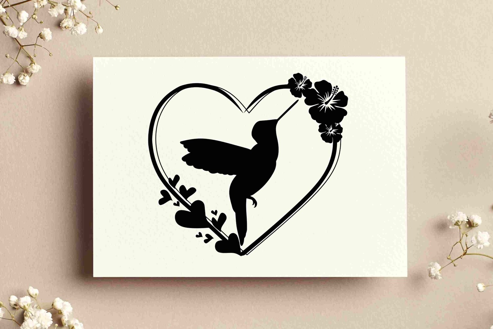 Hummingbird SVG, PNG and Other Files, Hummingbird Vector With Flowers ...