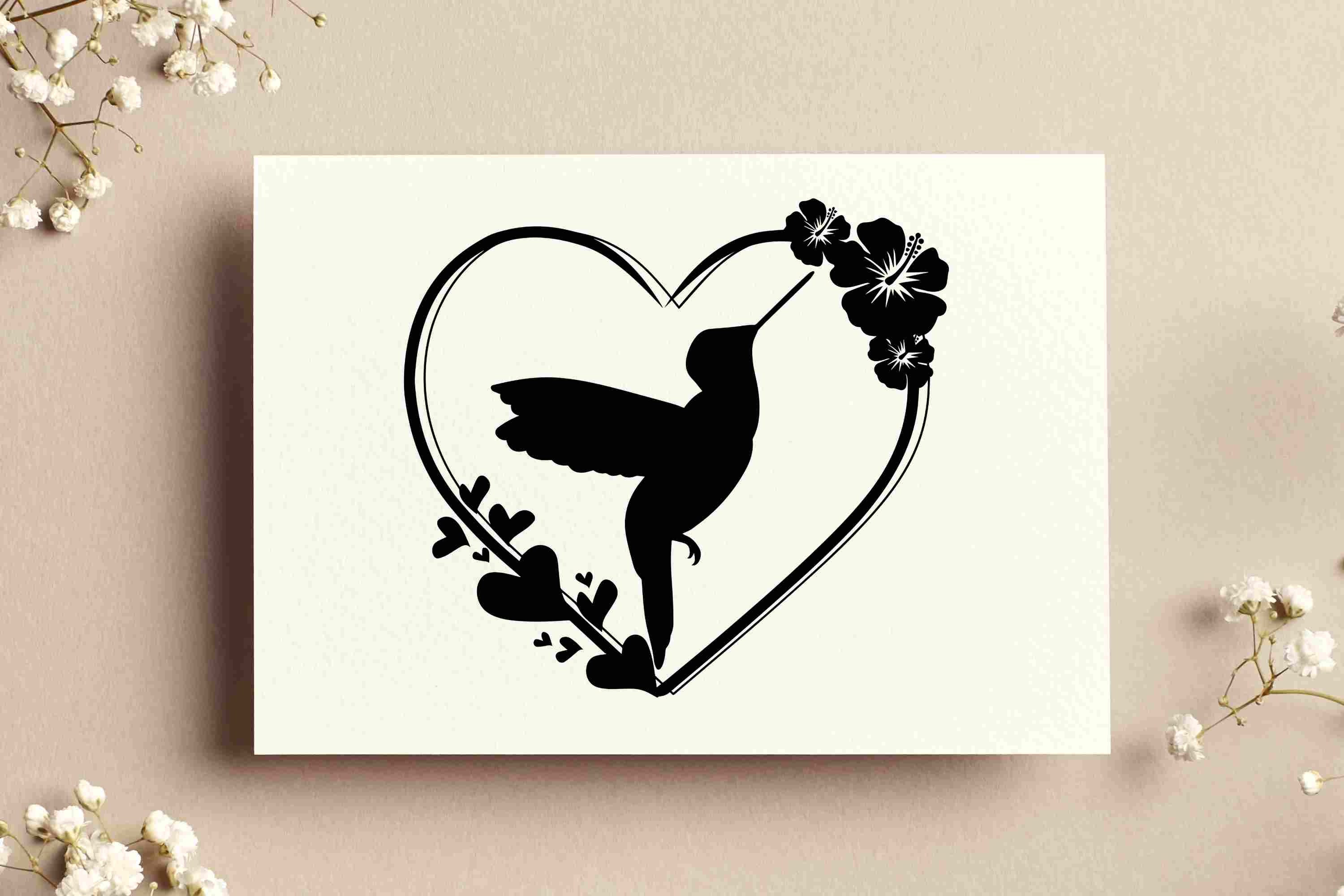 Hummingbird SVG, PNG and Other Files, Hummingbird Vector With Flowers ...