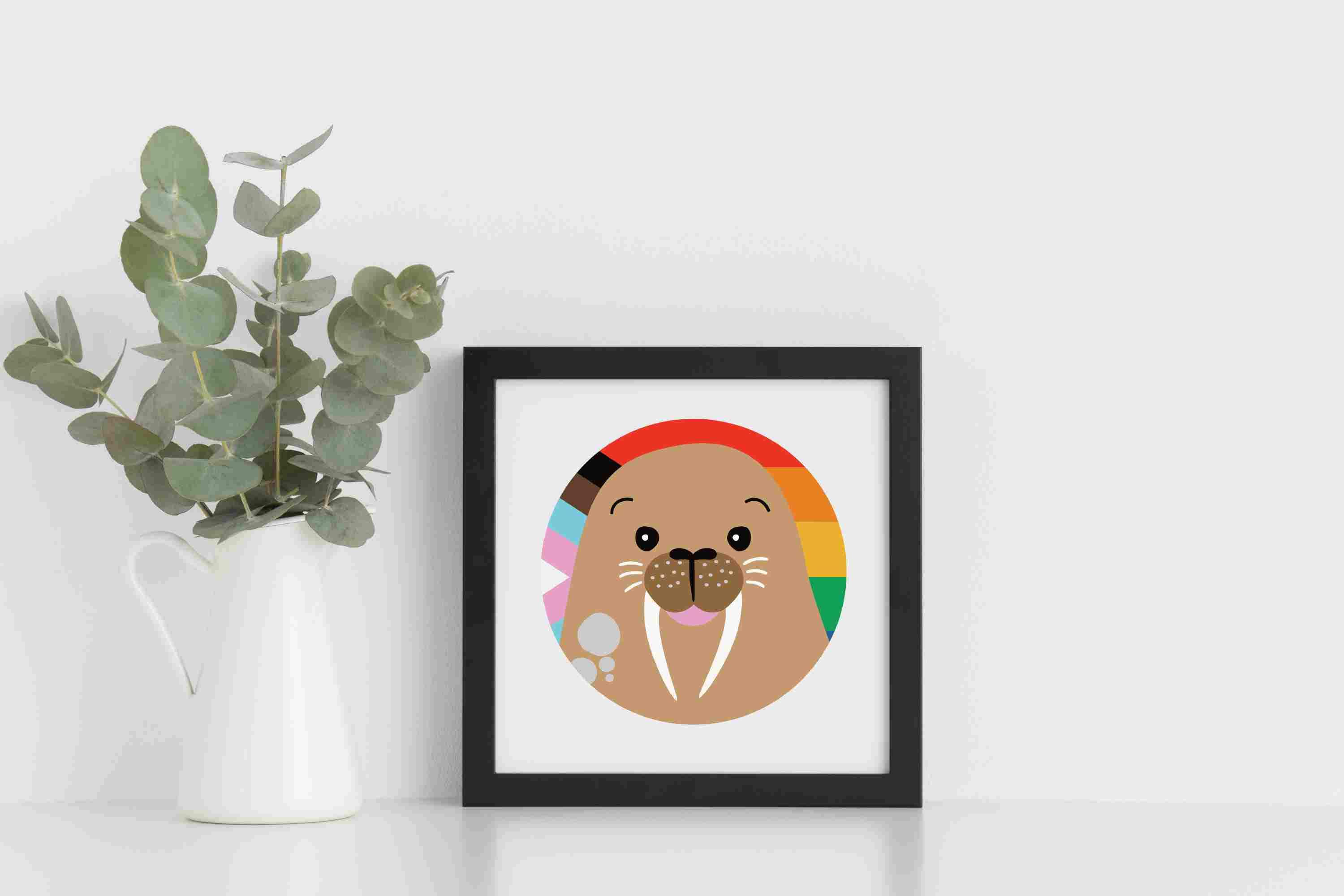 Walrus SVG With Queer Pride Flag, PNG and Other Files, Queer Walrus ...